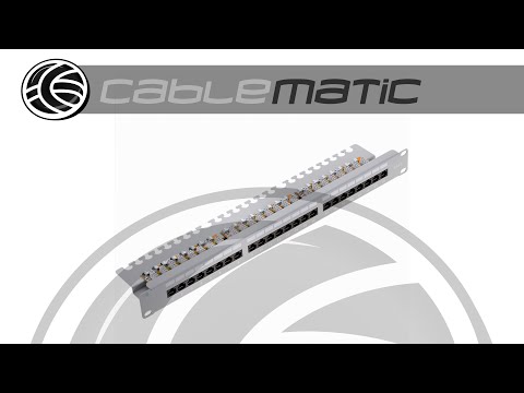 24 RJ45 Cat. 6 UTP 1U White Patch Panel with Comb - distributed by CABLEMATIC®