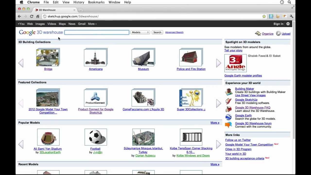 Using the Google 3D Warehouse