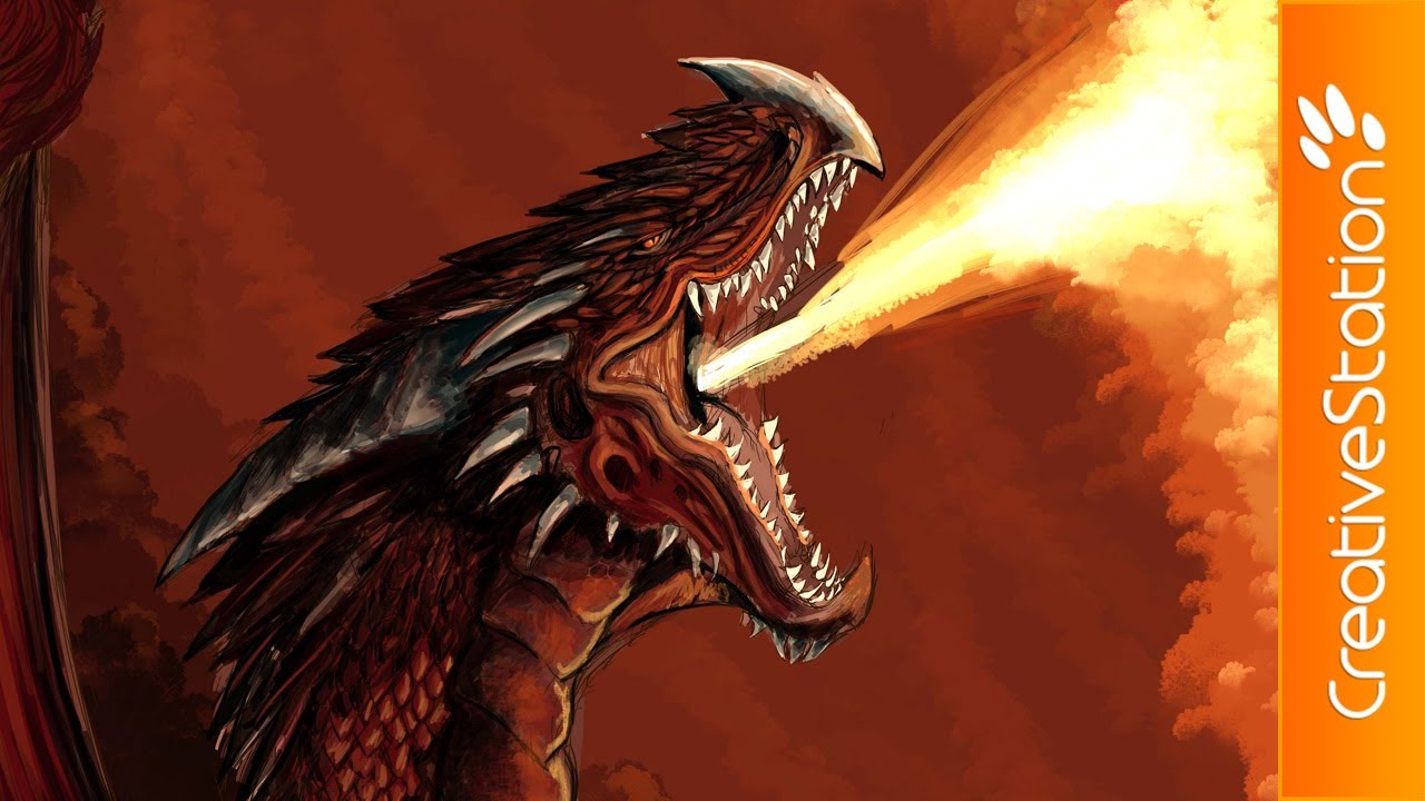 Fire dragon - Speed Painting (#Photoshop) | CreativeStation