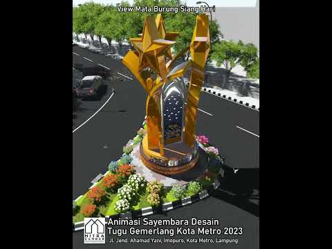 Animasi Sayembara Desain Tugu Gemerlang Kota Metro #architecture #desain3d #kotametro #tekniksipil