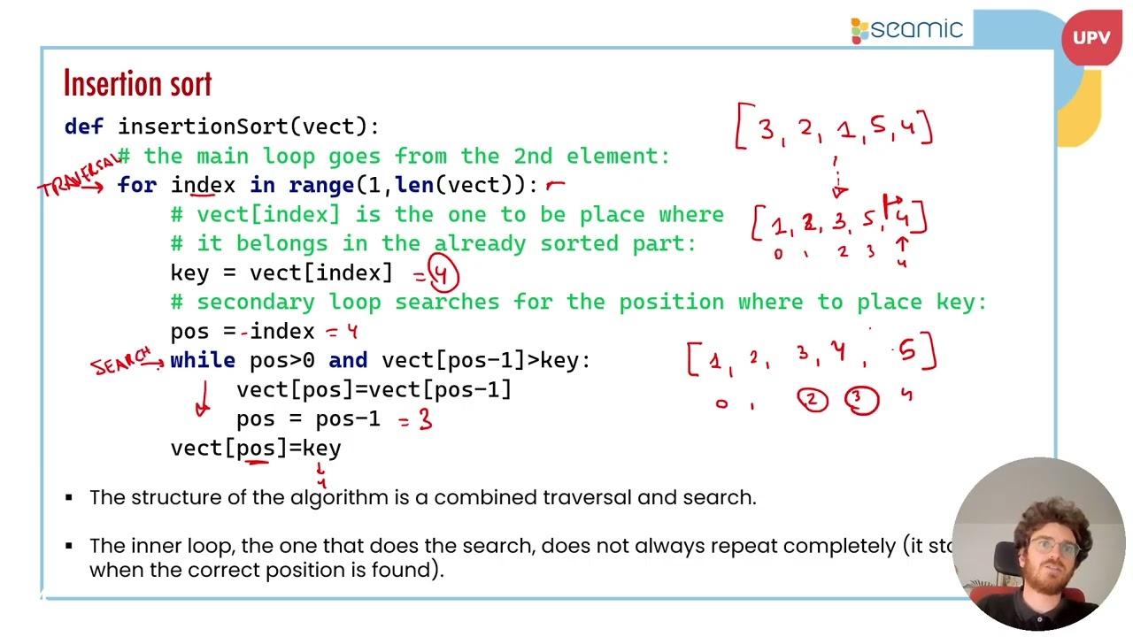 Iterative Algorithm Analysis: insertion sort | 30/34 | UPV