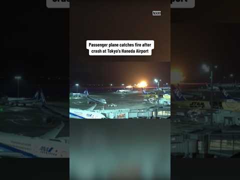 Video shows fiery crash at Tokyo's Haneda Airport #shorts