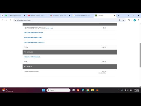 Withdrawing $76 dollars from Distrokid and Complaining to customer service for refund of $30