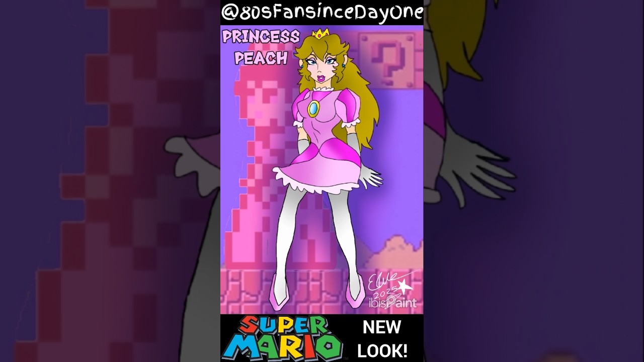 Redesigning Peach! #peaches #mario #nintendo #art #fyp #shortsfeed #shorts #fanart #supermariobros