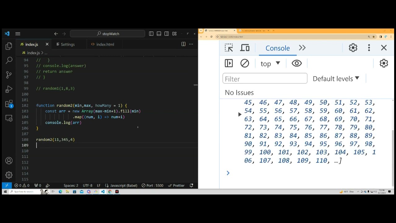 JavaScript - generate Random Unique Numbers in a Range
