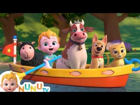 Gently Down the Stream 🌊 | Popular Kids Rhyme | Row Your Boat