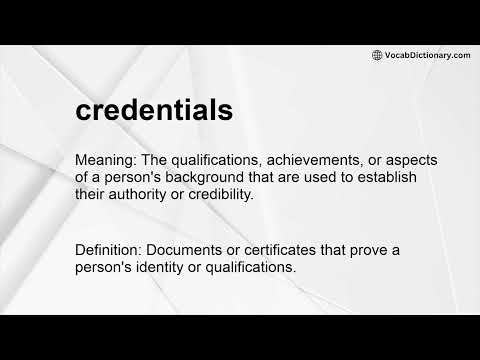 credentials Meaning