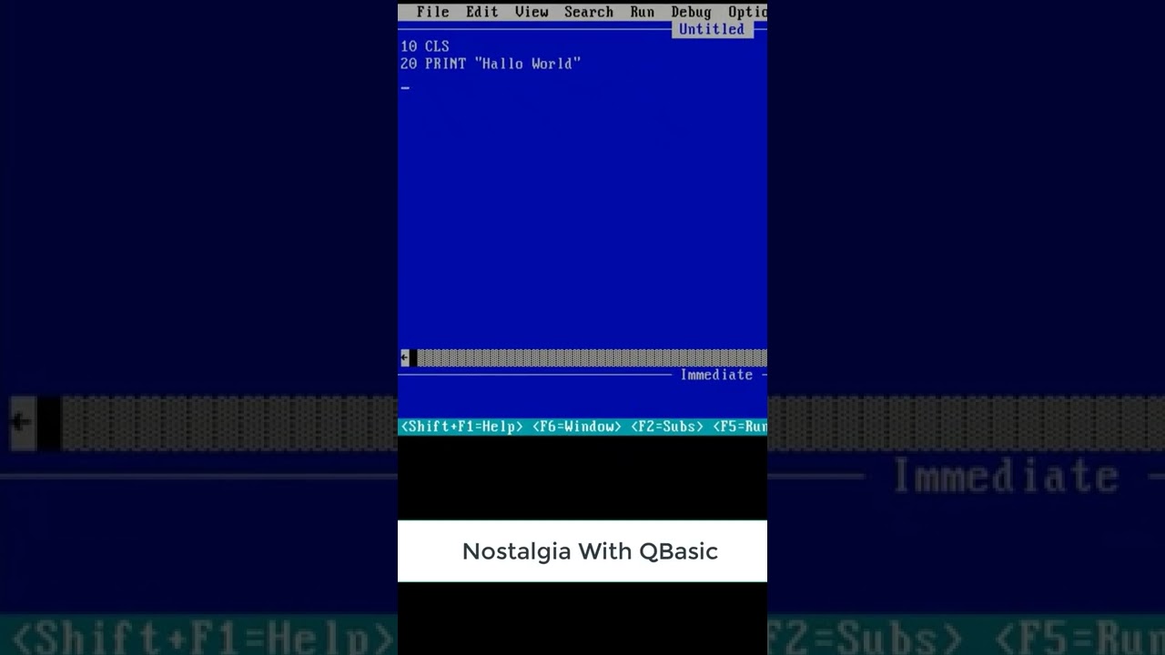Hello world with QBasic For DOS Abandonware #Shorts