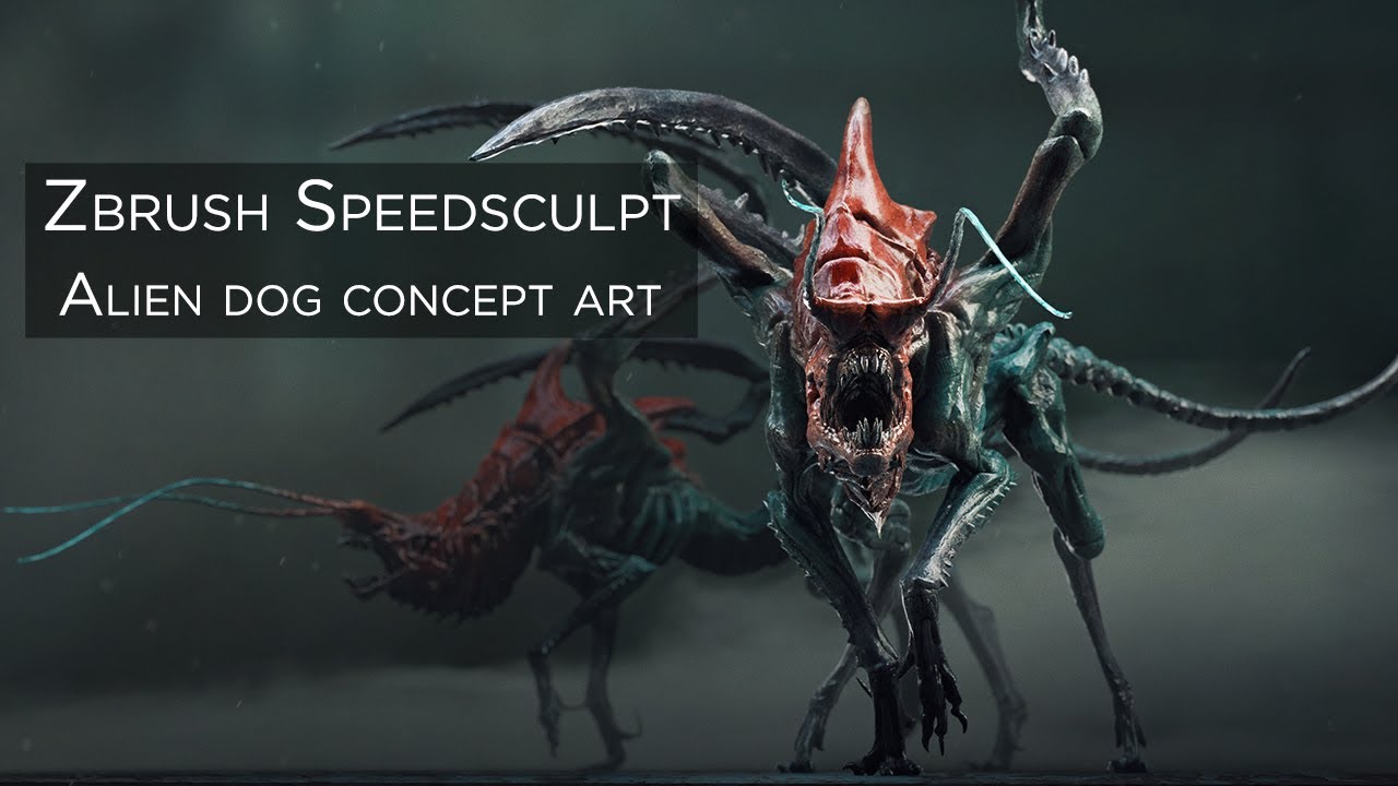 Zbrush Speedsculpt : Alien dog concept art