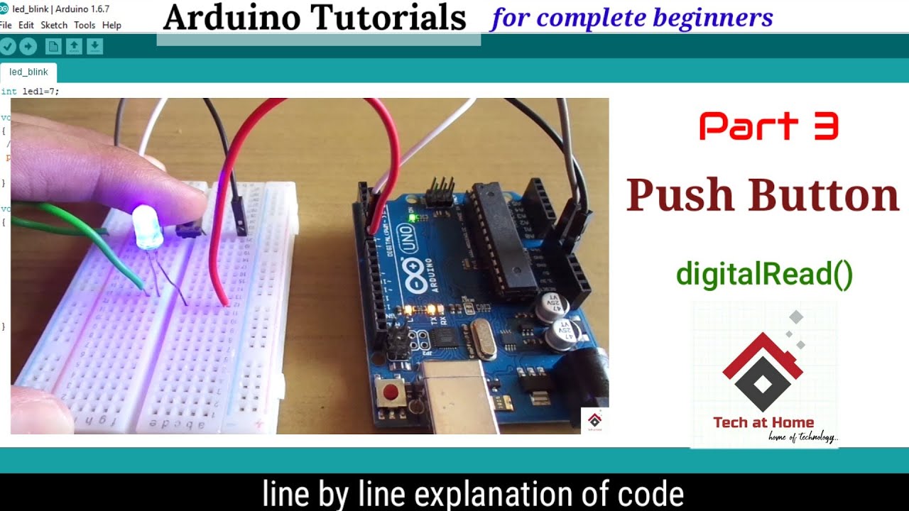 Push Button and LED with Arduino(code explained) | Control LED with push button | Arduino Tutorial 3