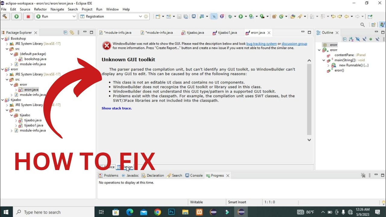 Unknown Gui toolkit #Erorr How to fix