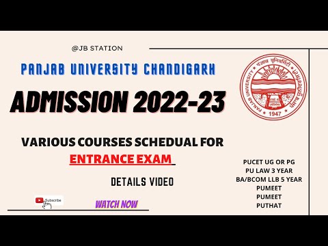 PU chandigarh ADMISSION ENTRANCE EXAM 2022-23 FULL DETAILS NOTIFICATION