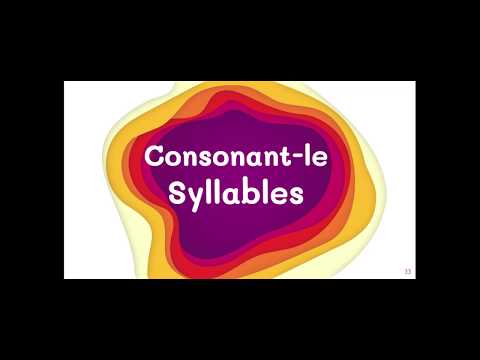 The Six Syllable Types: Cle Syllables