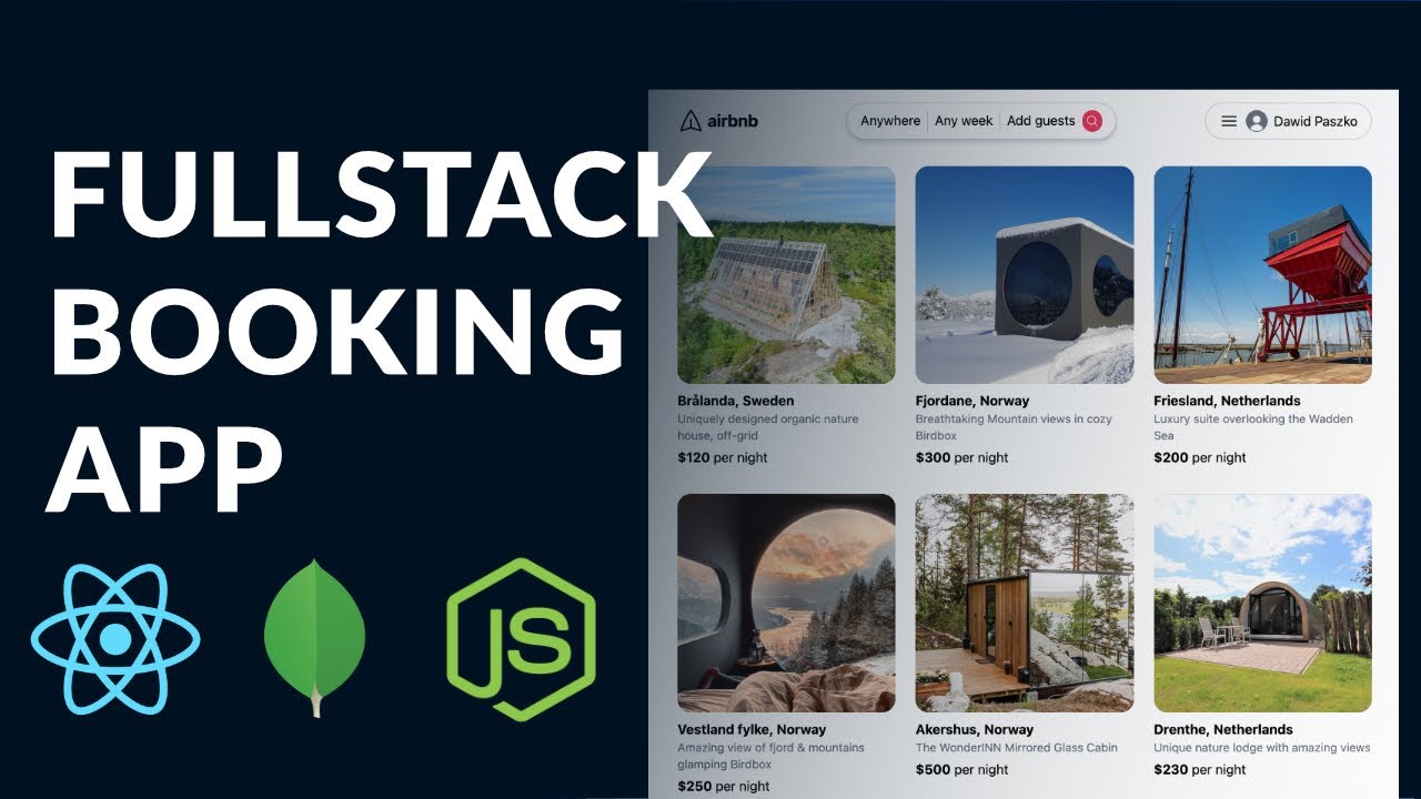 Build a Fullstack Booking App using MERN (mongo, express, react, node)