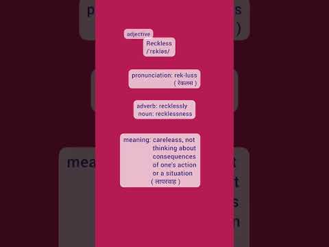 Reckless meaning | Reckless pronunciation and example sentences