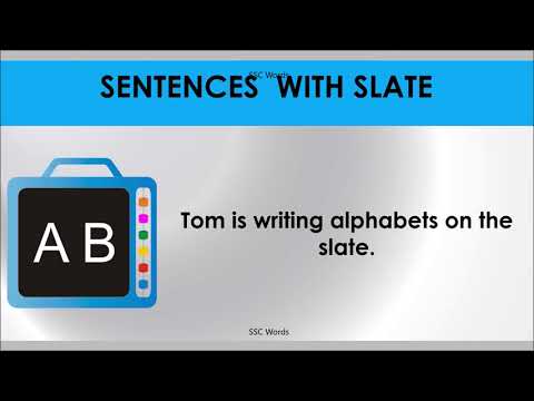 SLATE # Improve English # Meaning and 5 sentences # GRE CAT GMAT word # SSC Words