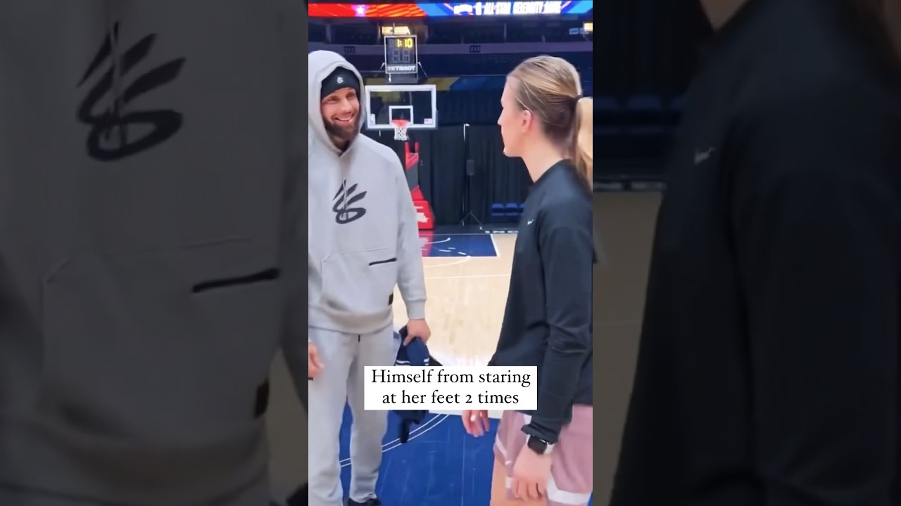 Steph Curry could not stop looking at her feet! #shorts #stephcurry #wnba