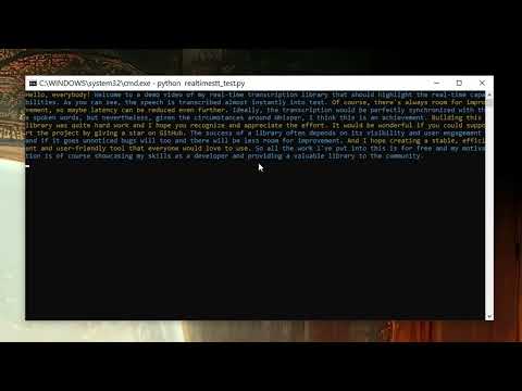 RealtimeSTT: A low-latency speech-to-text library with advanced voice activity detection