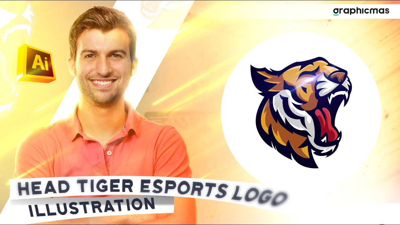Head Tiger Esports Logo Illustration | Graphic Design Tutorials | Adobe Illustrator