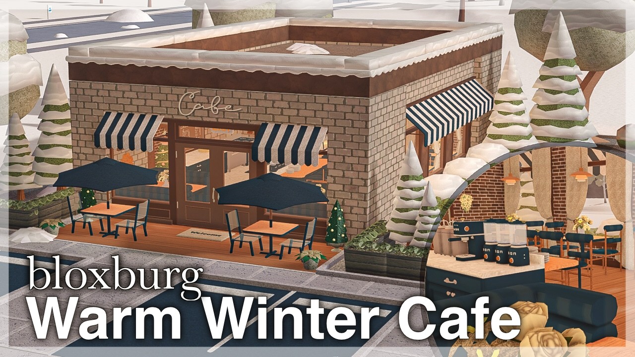 Bloxburg - Warm Winter Cafe Speedbuild (full build + tour) | Roblox