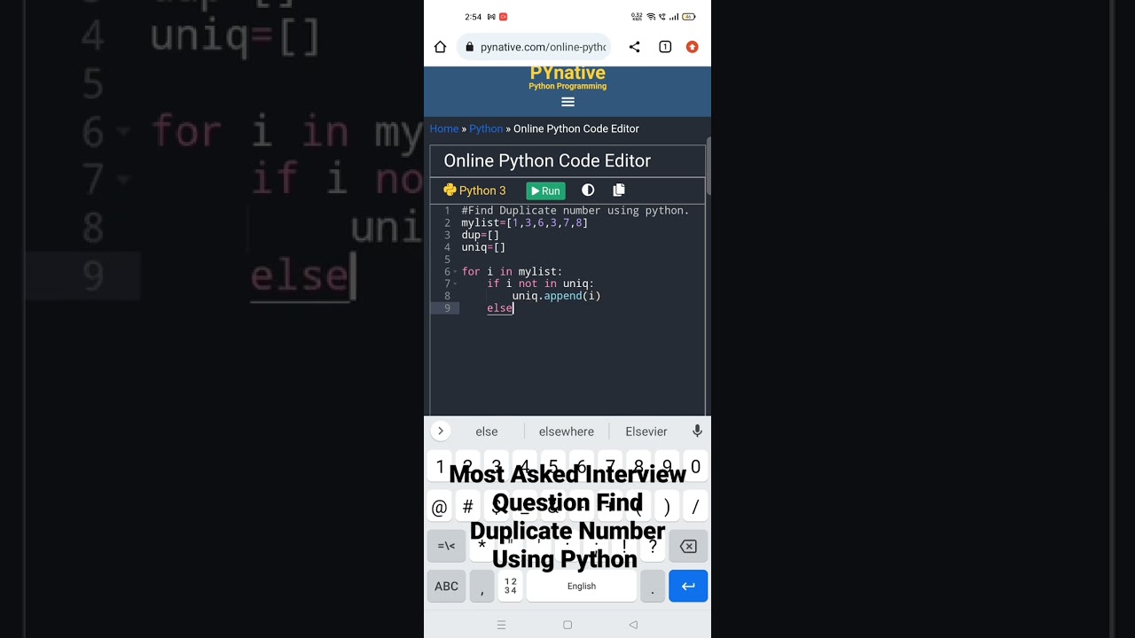 Find duplicate values from list using python#python #interview #find duplicate #pythonprogramming