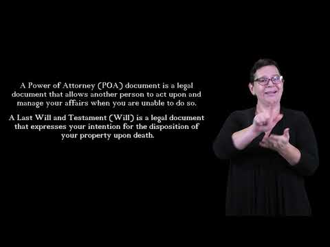 ASL Power of Attorney & Last Will and Testament Information Session