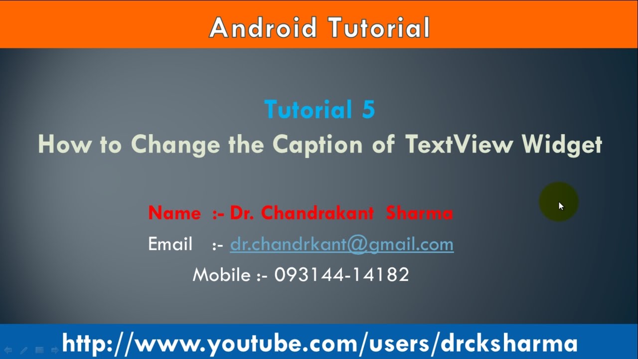 Caption of TextView Widget in Android