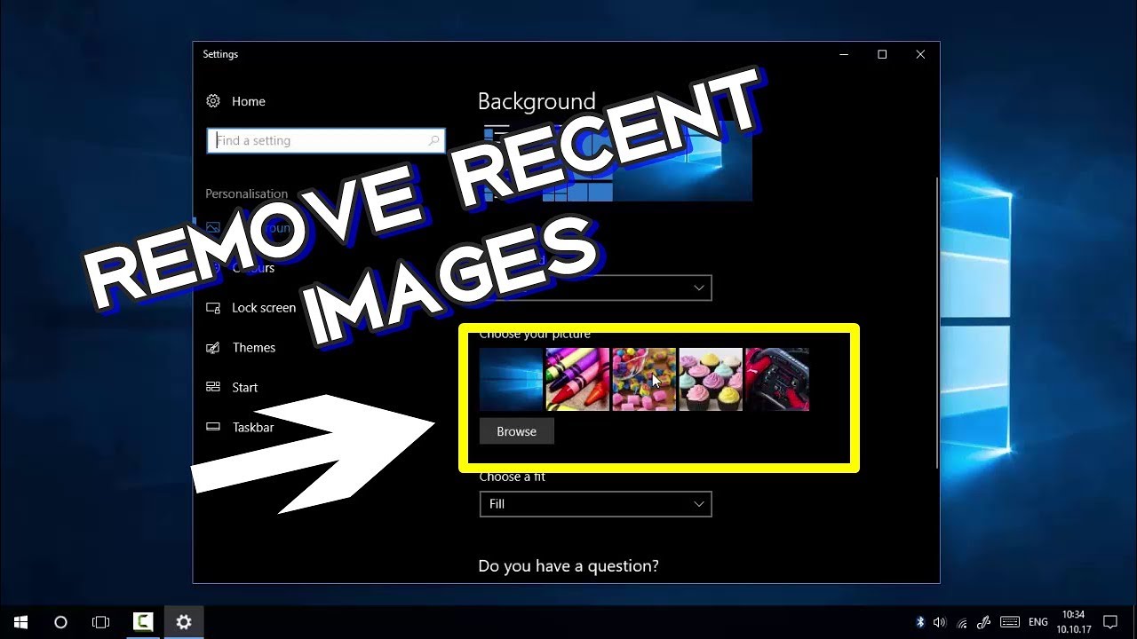 REMOVE RECENTLY USED IMAGES IN DESKTOP BACKGROUND HISTORY - WINDOWS 10 TIPS AND TRICKS