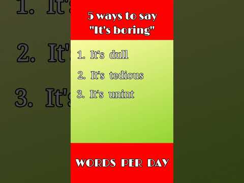 Other ways to say "It's boring" #englishlearners #englishlearning #words