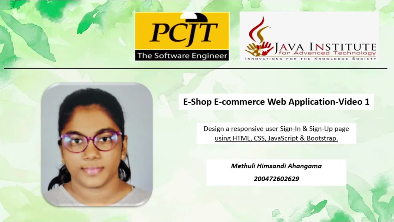 Building a ecommerce web application | Web Project Task 01 | Java Institute | Methuli Ahangama