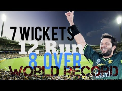 7 wickets 12 runs in 9 over (Shahid Afridi) cricket record
