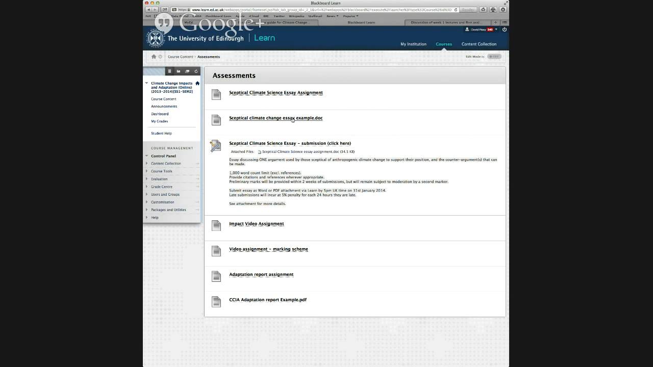 Essay assignment guide for Climate Change Impacts & Adaptation