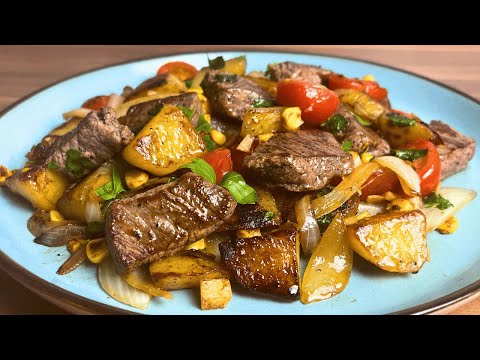 Perfect Beef, Potatoes and Onions | Easy And Healthy Steak Recipe