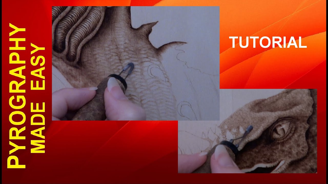Wood Burning - Dragon Skin Texture - pyrography tutorial