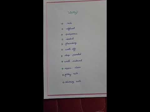 Wealthy - Vocabulary (Tell it in different ways)