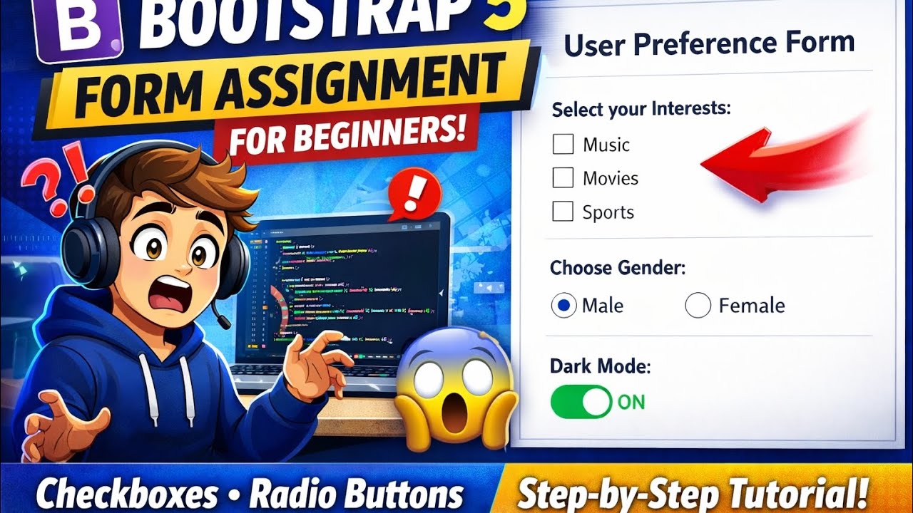 Bootstrap Assignment Tutorial for Beginners | Create a User Preference Form Using Bootstrap |