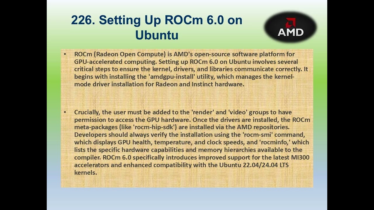 AMD #226 – Setting Up ROCm 6 0 on Ubuntu