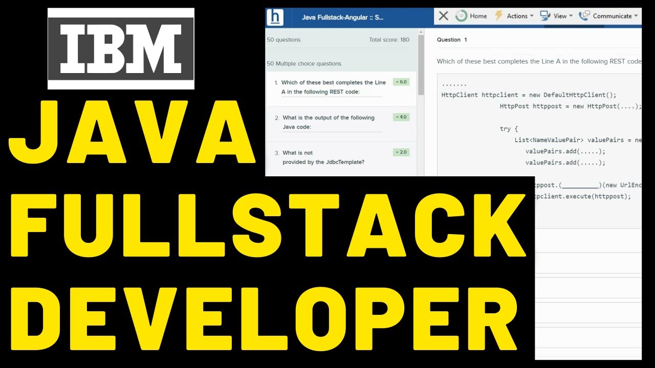 IBM Full Stack Java Developer Interview Questions And Answers 2021
