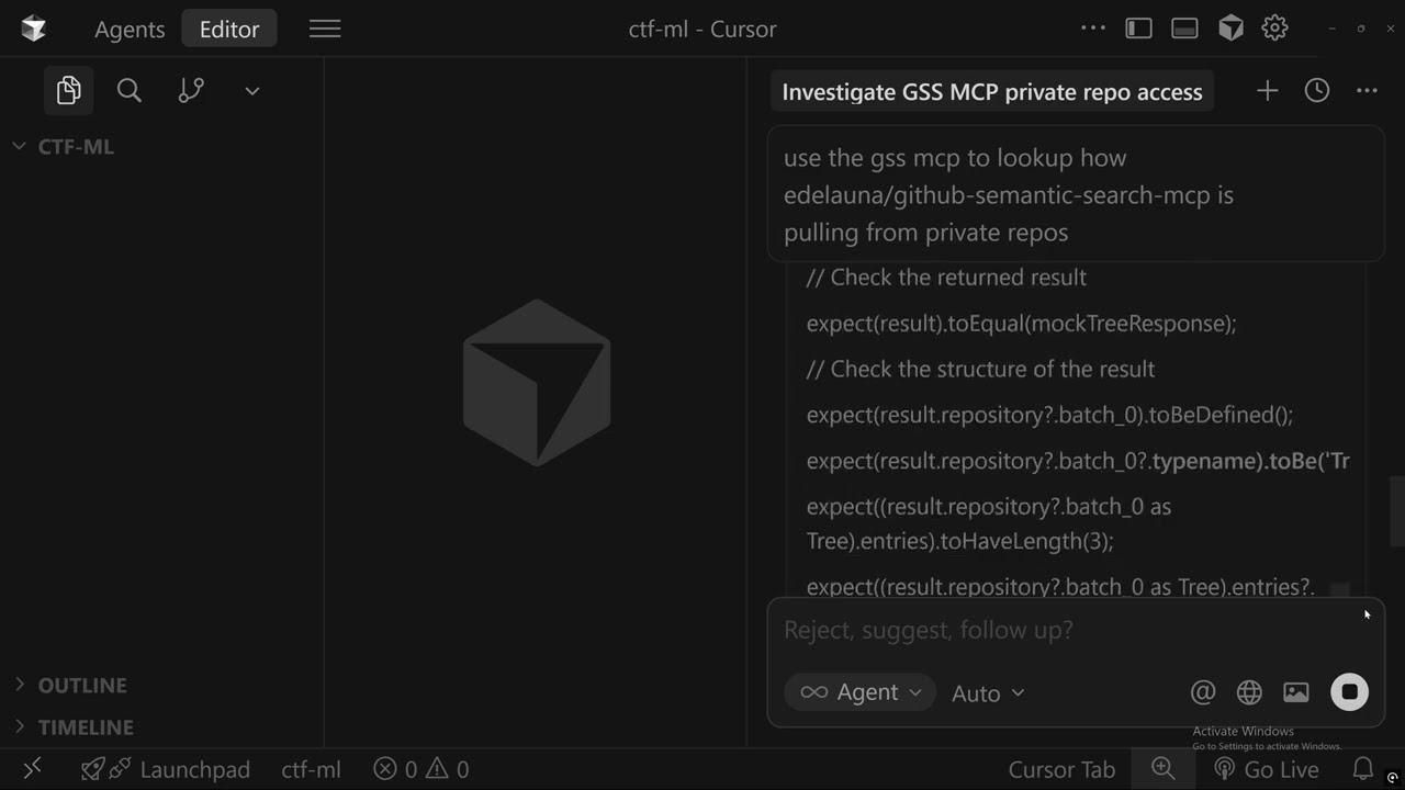 Github Semantic Search MCP - Cursor Example