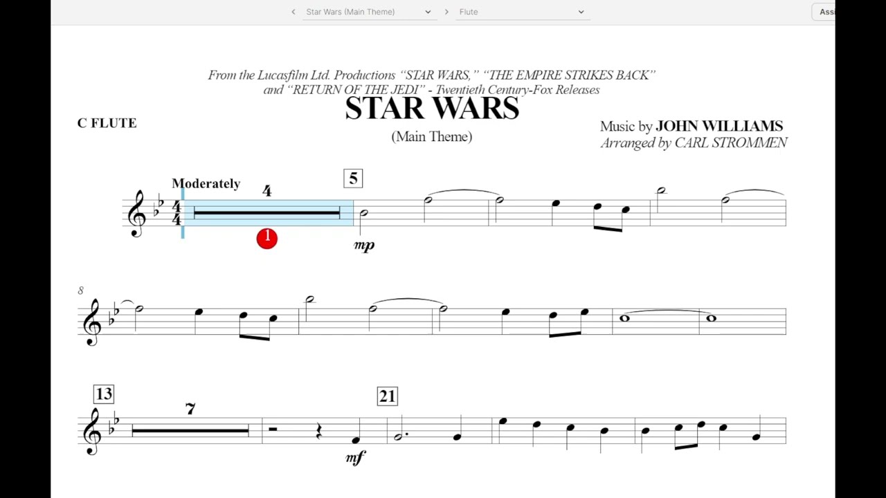 Star Wars - Flute Play Along
