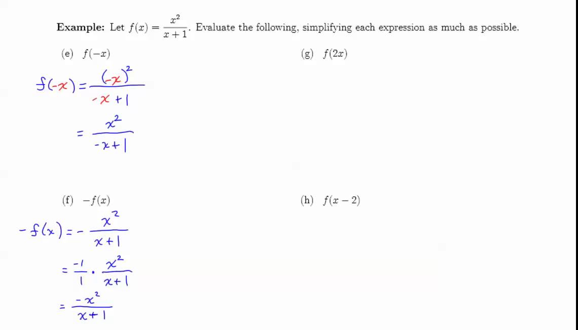 Module 1: Evaluating Expressions Using Function Notation