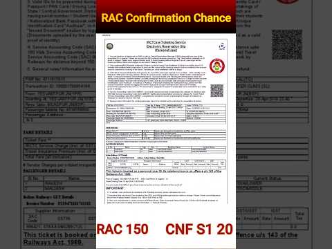 RAC ticket confirmation chance #shorts #racticket