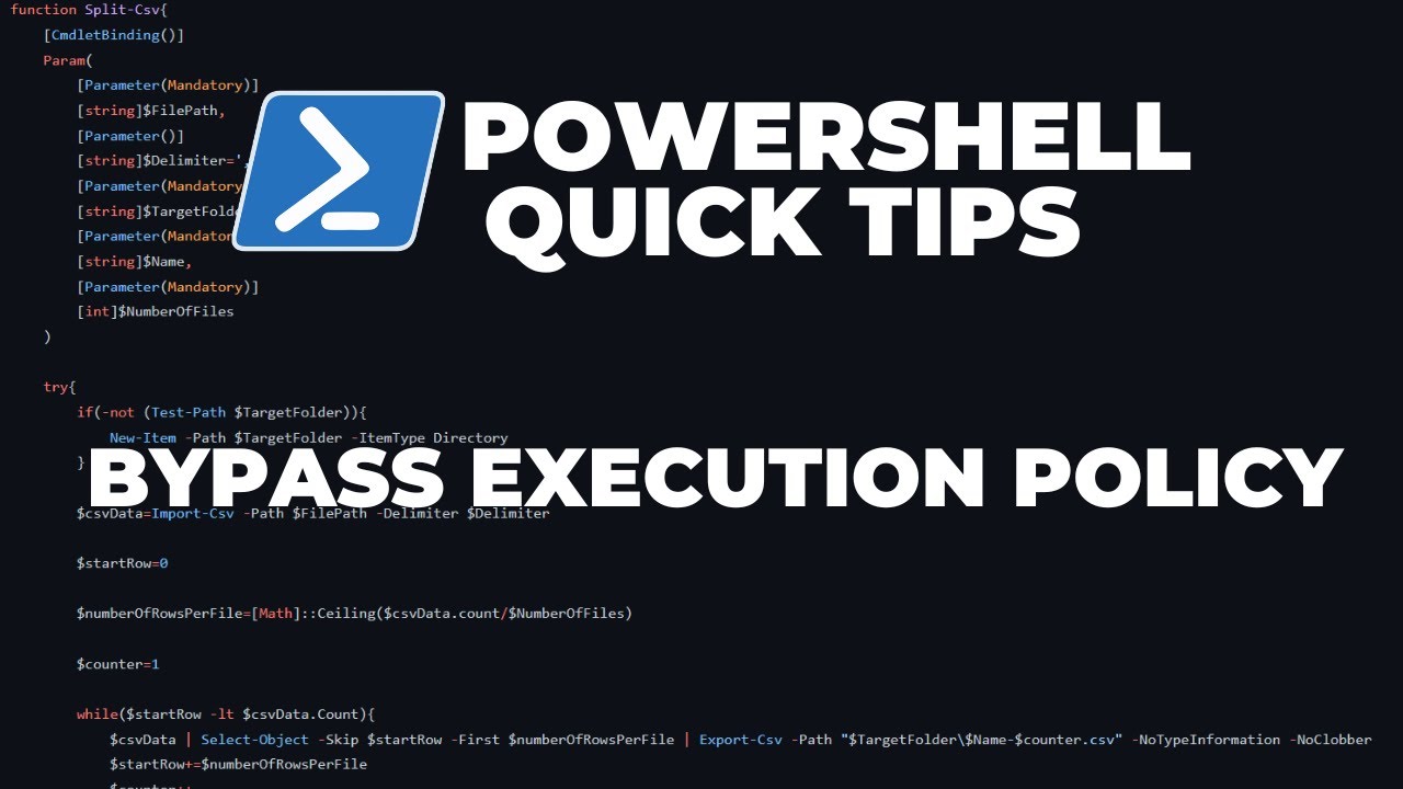 PowerShell Quick Tips : Bypassing execution policy