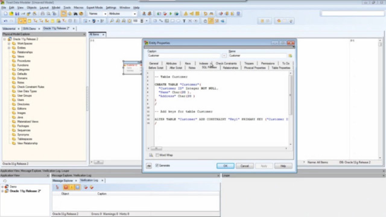 How to create a model in Toad Data Modeler