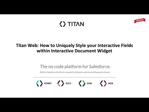 Titan Web: How to Uniquely Style your Interactive Fields within Interactive Document Widget