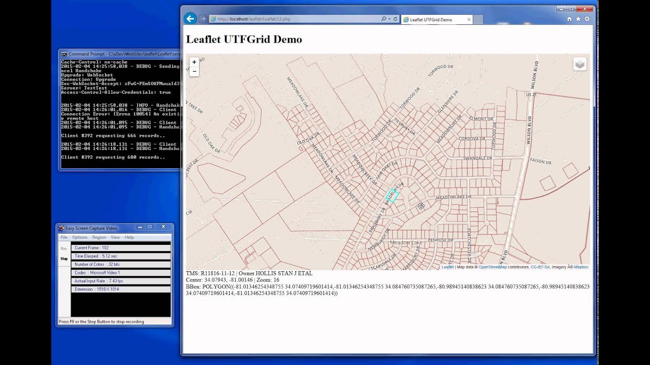 Socket-served Internet Mapping Application using Python and Leaflet