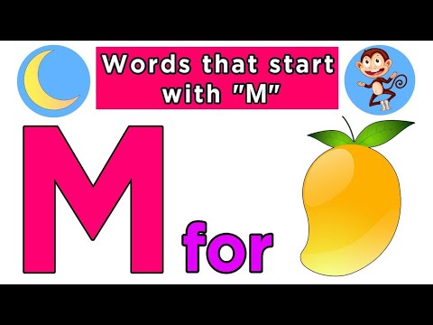 Letter M Words for kids | Words Starting with M | Alphabet M | Letter M Words | M Letter Words