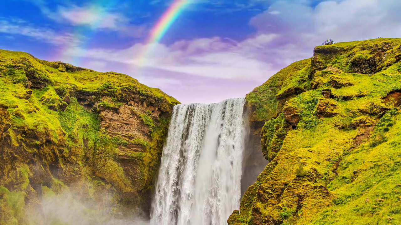 Amazing Waterfall Cliff Video Background Free Copyright Naturel Video footage HD Free Download