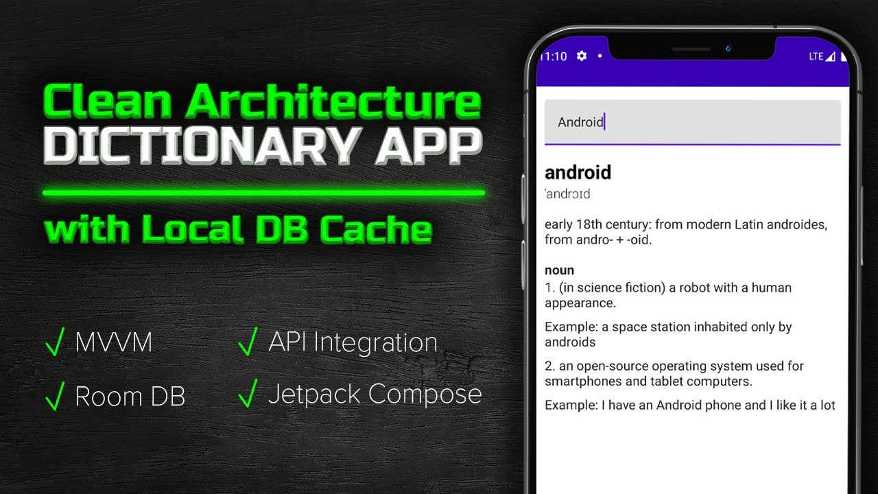 How to Make a Clean Architecture Dictionary App (WITH CACHING!) - Android Studio Tutorial