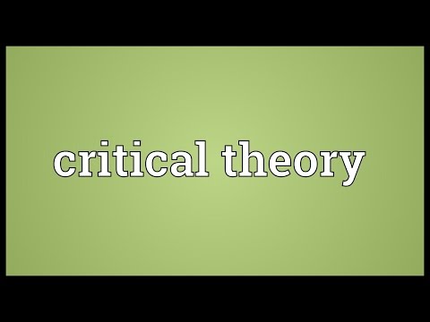 Critical theory Meaning